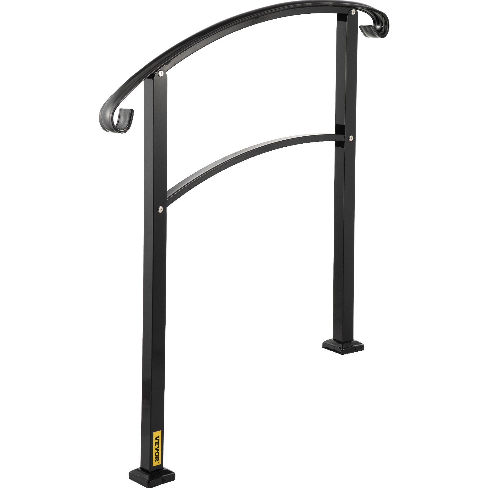 VEVOR 3-Step Transitional Handrail Fits 1 or 3 Steps Matte Stair Rail ...