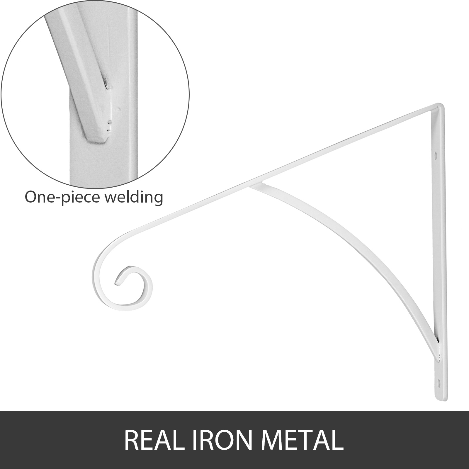 Iron Grab Rail Handrail Railing f/1-2 Steps White Stairs Support Bar ...