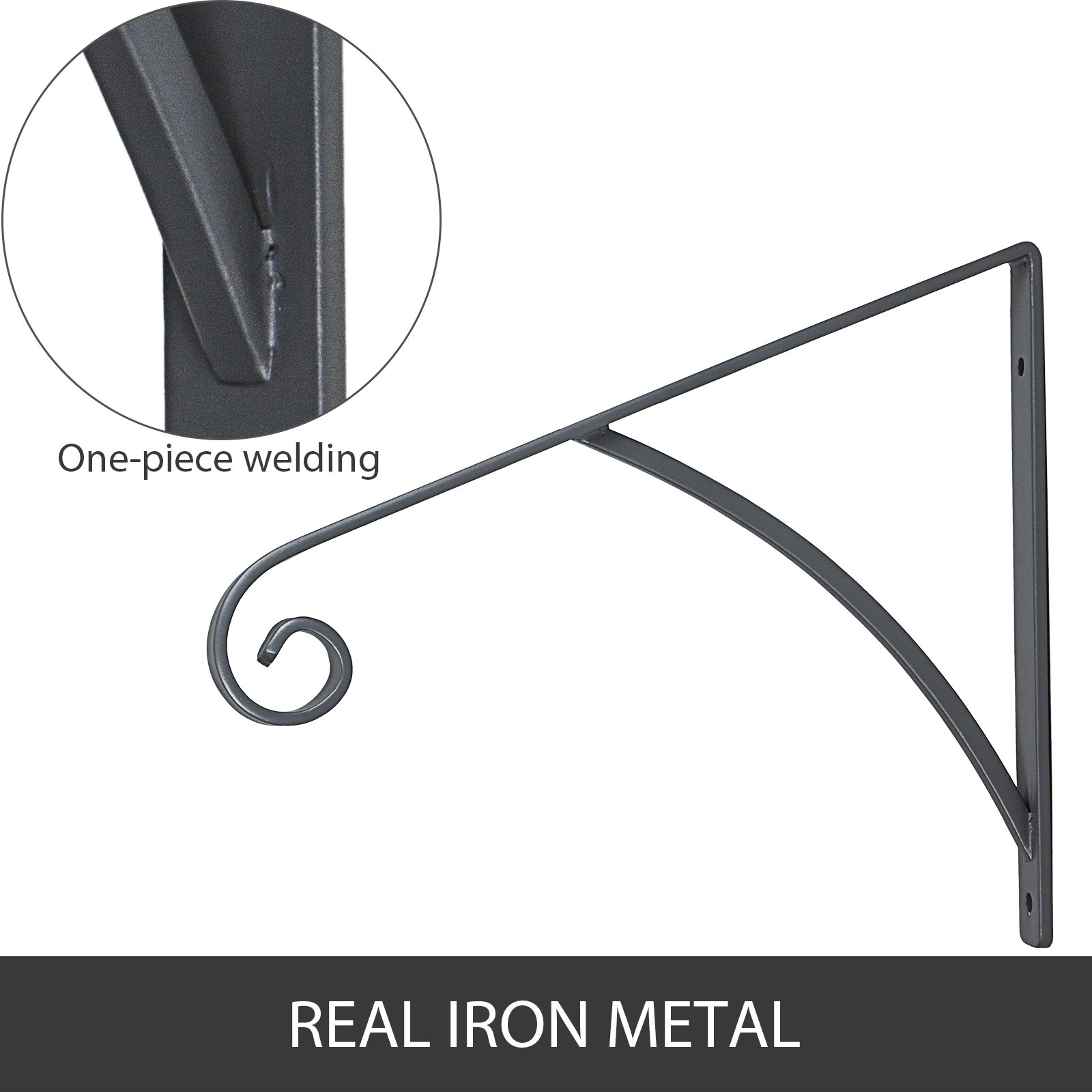 Iron Grab Rail Handrail Railing for 1-2 Steps Gray Wall Mount Hand Rail ...