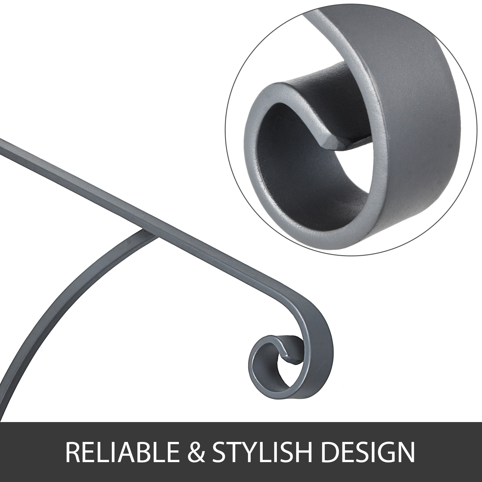 Iron Grab Rail Handrail Railing for 1-2 Steps Gray Wall Mount Hand Rail ...