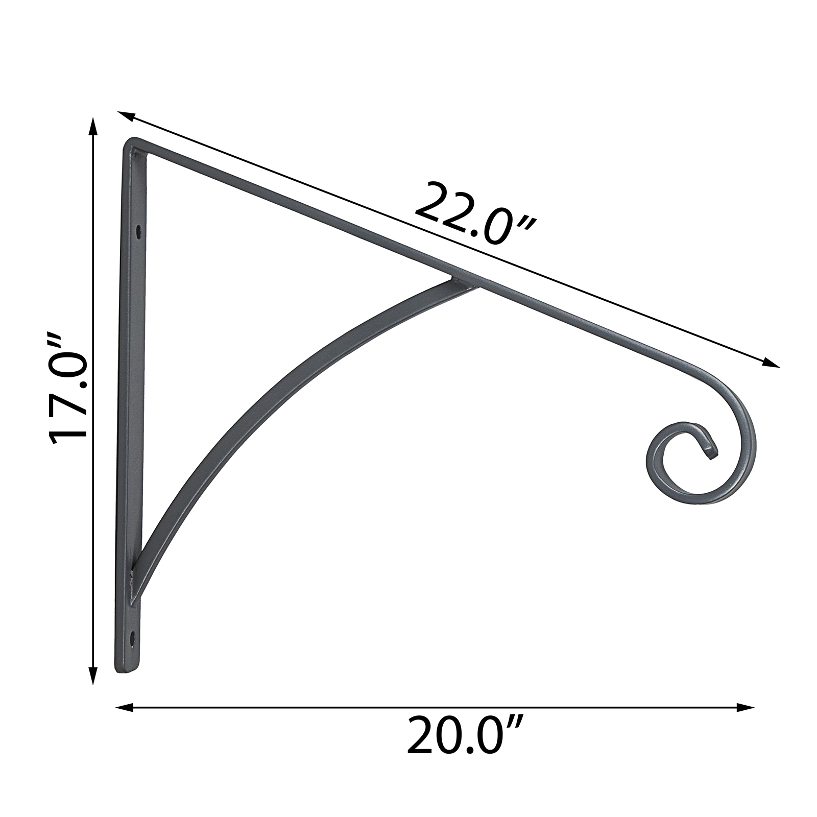 Iron Grab Rail Handrail Railing for 1-2 Steps Gray Wall Mount Hand Rail ...