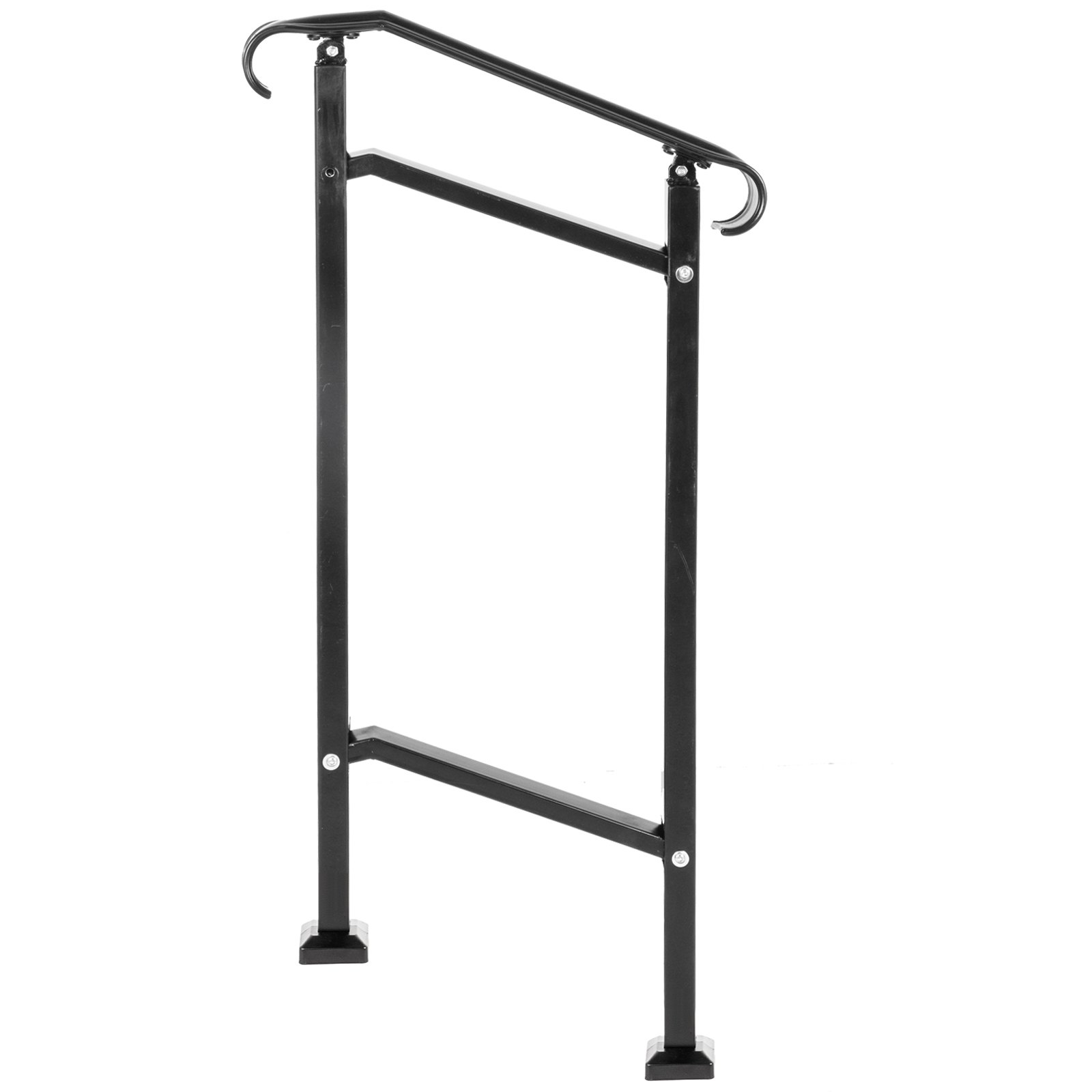 VEVOR Outdoor Stair Railing, Fit 1 or 2 Steps Wrought Iron Handrail ...