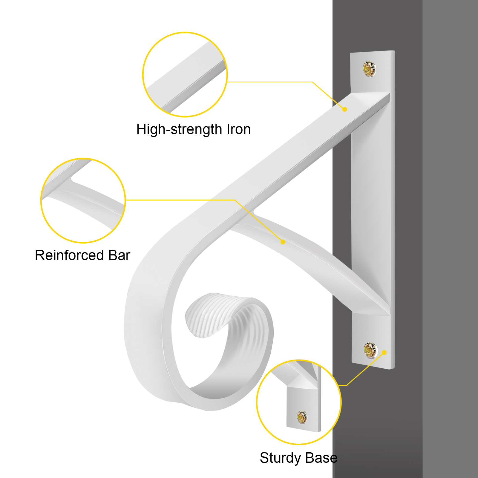 VEVOR Wrought Iron Handrail, 61.7lbs Load Iron Stair Railing, 1 or 2 ...
