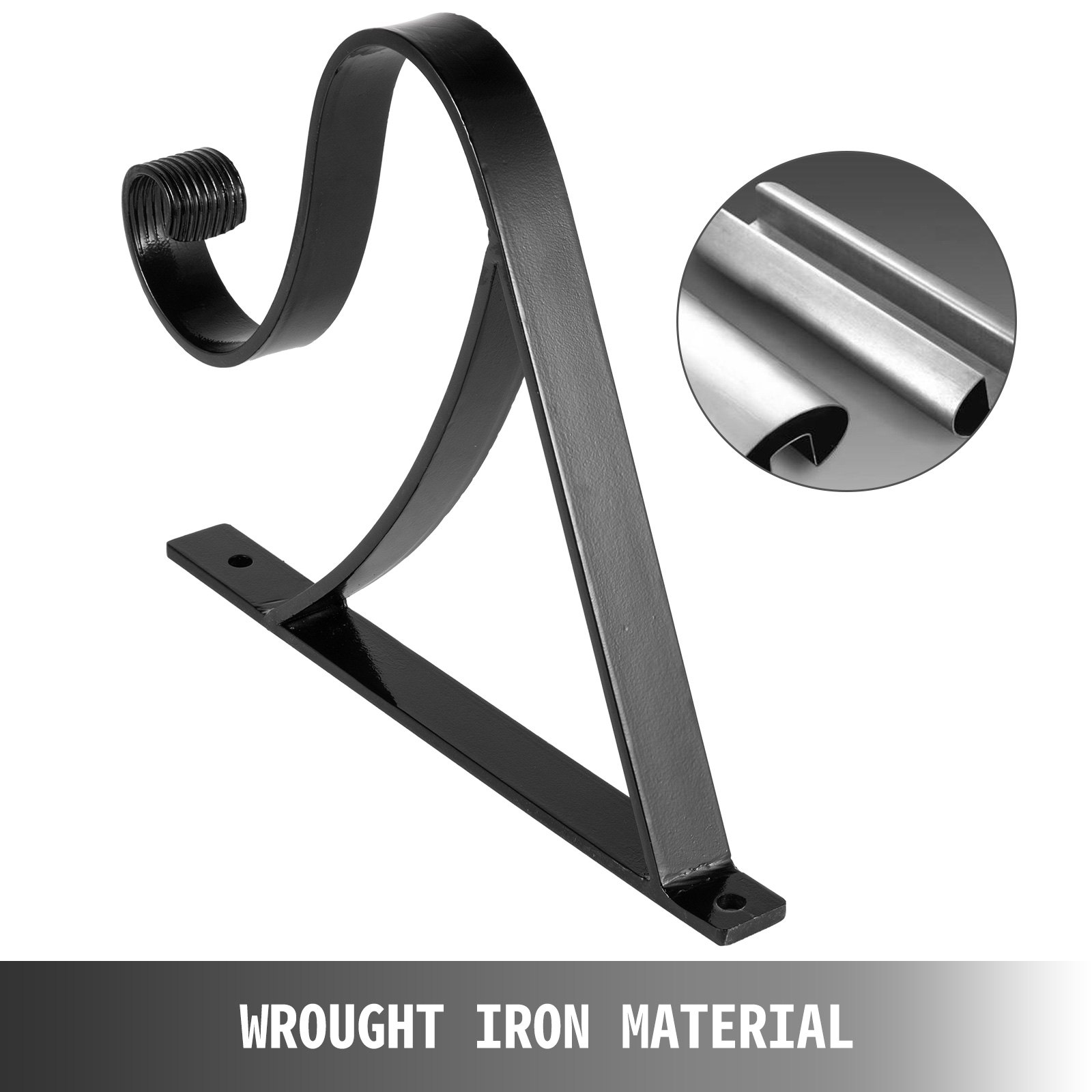 VEVOR Wrought Iron Handrail Wall Mounted Hand Railing, Black | VEVOR US