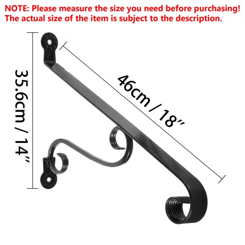 Handrail for Outdoor 1 Step Wrought Iron Handrail Curl Shape Porch Deck ...