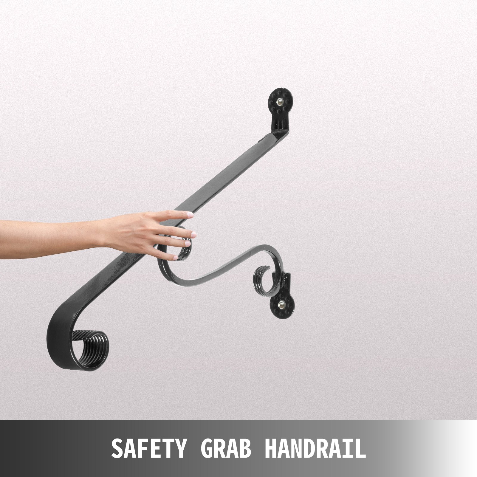 Handrail for Outdoor 1 Step Wrought Iron Handrail Curl Shape Porch Deck ...