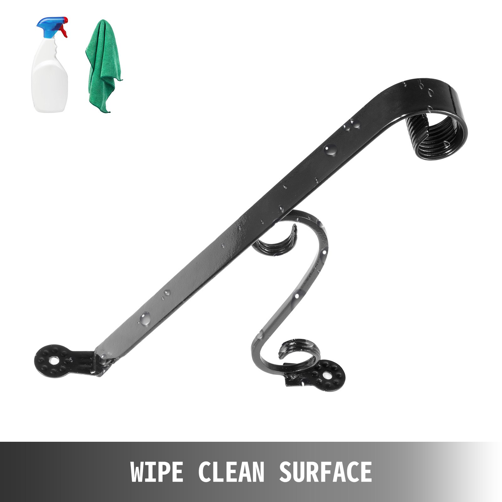 Handrail for Outdoor 1 Step Wrought Iron Handrail Curl Shape Porch Deck ...