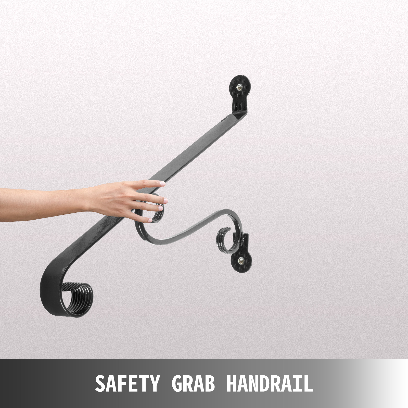 Handrail for Outdoor 1 Step Wrought Iron Handrail Curl Shape Porch Deck ...