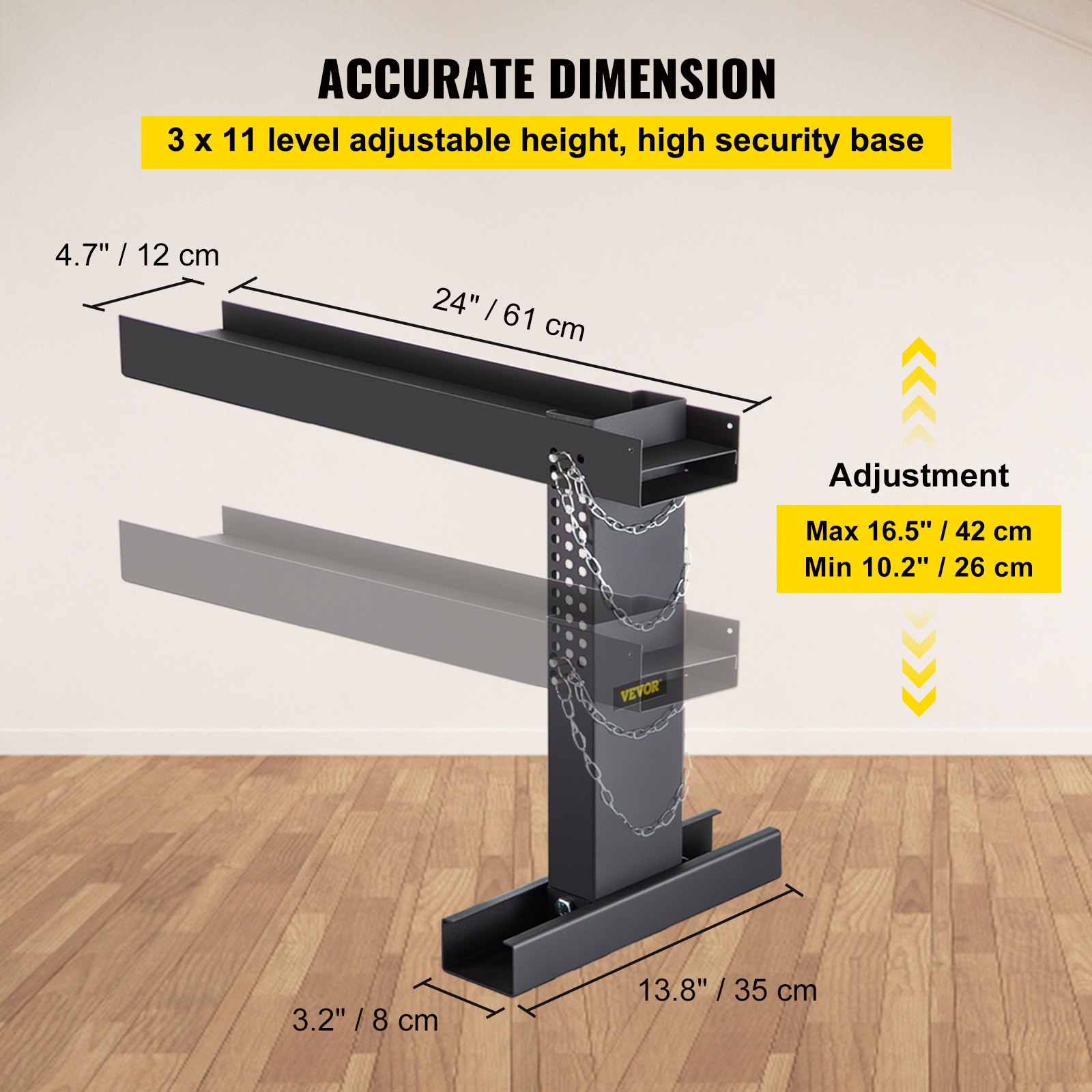 VEVOR Ladder Extender 20x4.7-Inch, Extension Ladder 10.5-16.7-Inch ...