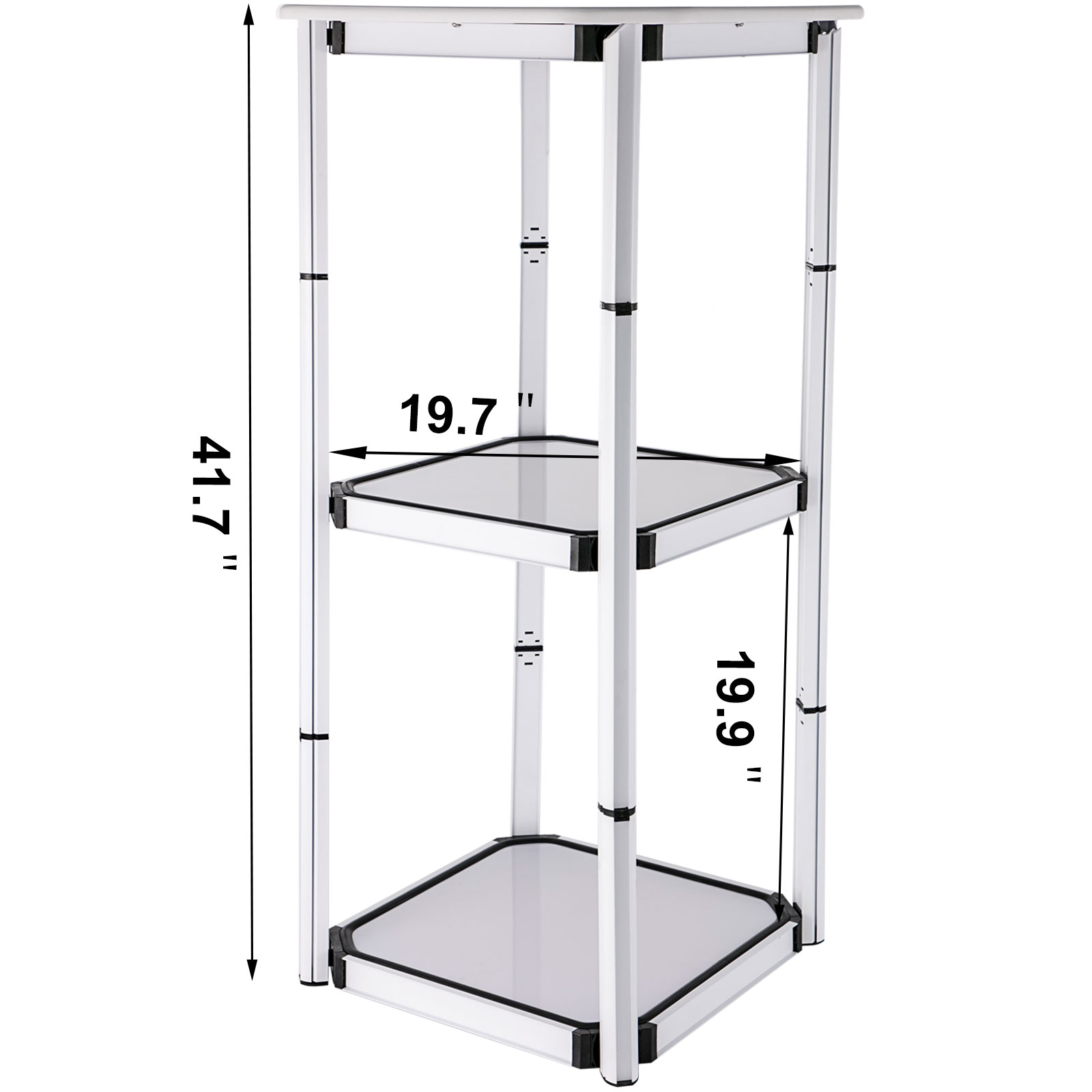 41.7" Spiral Tower Display Case Square Aluminum 10 Clear Panels Retail ...