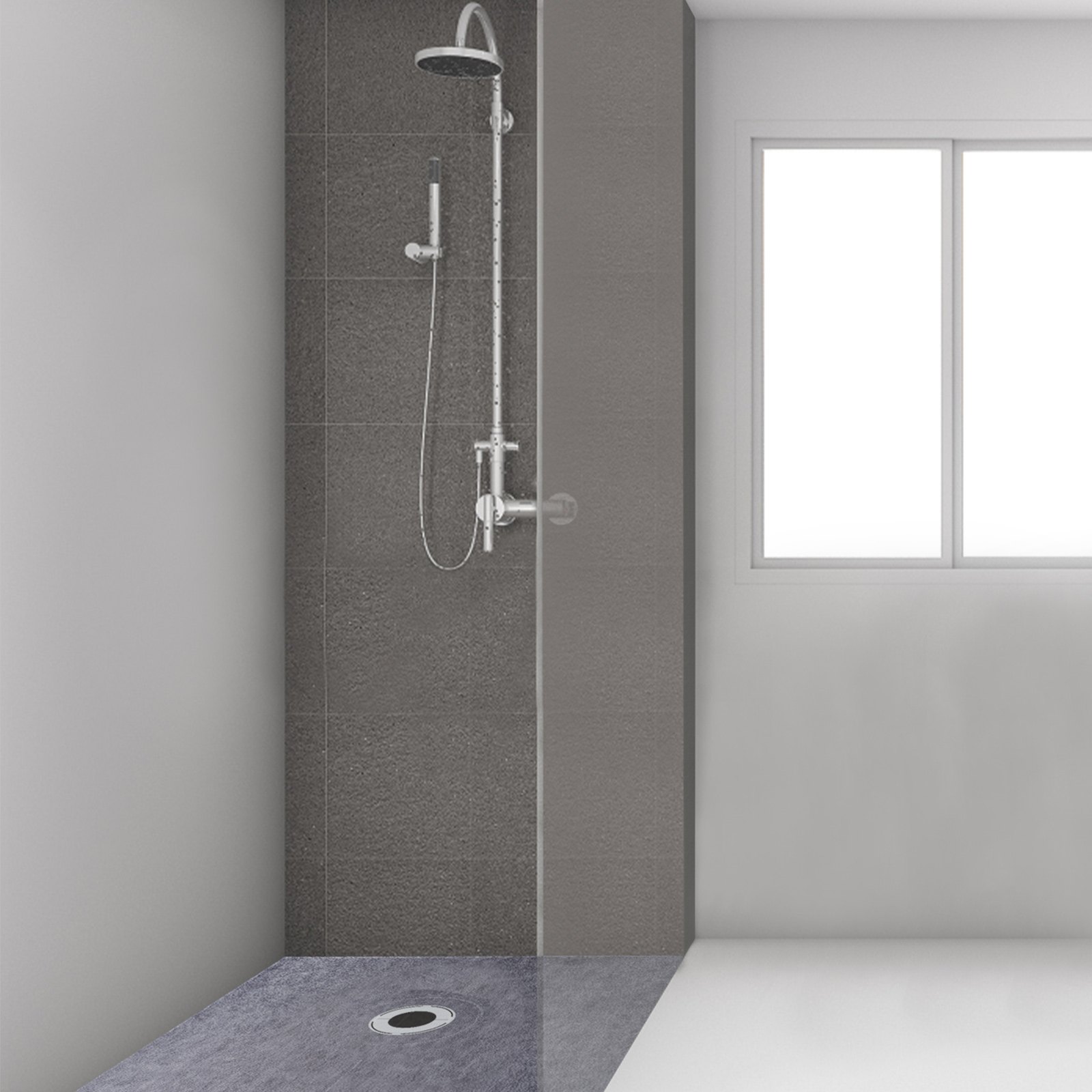 Vevor 48''x72'' Shower Kit With Shower Tray & Curb With Central Drain ...