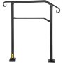 VEVOR Stair Railing Hand Rail Kit Fit 2 or 3 Steps Alloy Metal Step ...