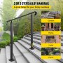 VEVOR Stair Railing Hand Rail Kit Fit 2 or 3 Steps Alloy Metal Step ...