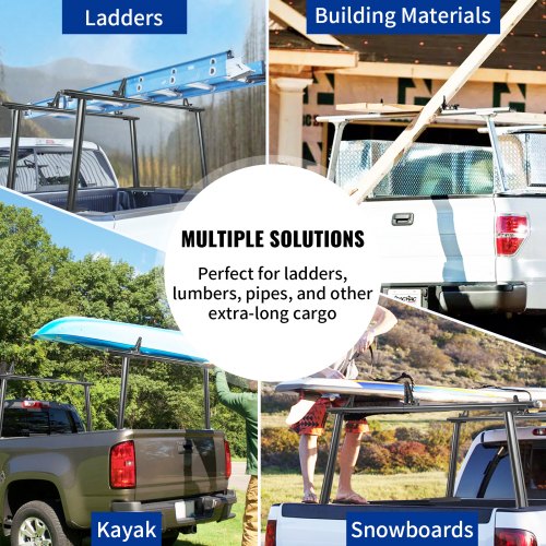 VEVOR Truck Rack Pickup Truck Bed Ladder Rack Universal Aluminum ...
