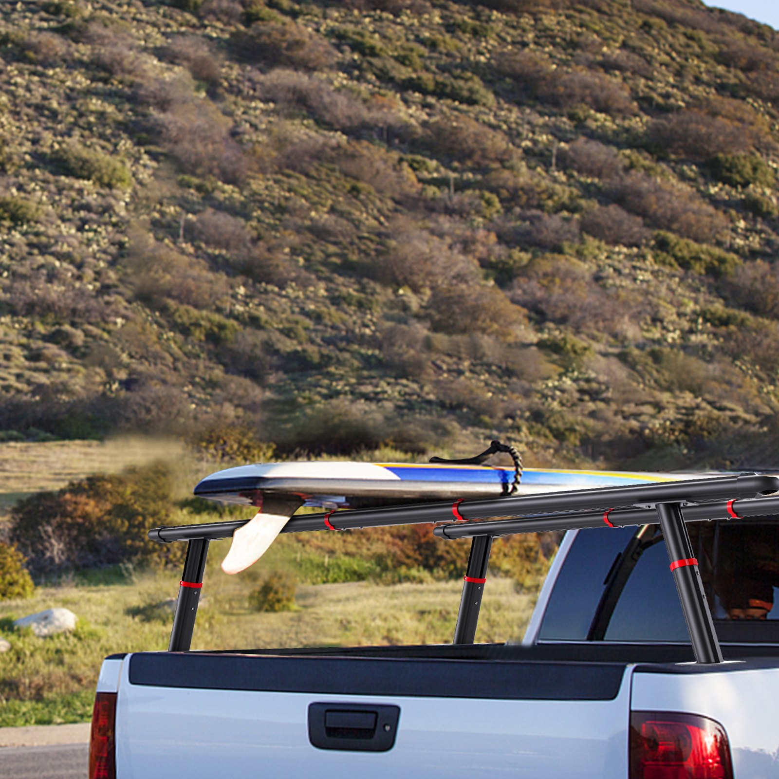 VEVOR Truck Rack Pickup Truck Bed Ladder Rack Universal Aluminum Black ...