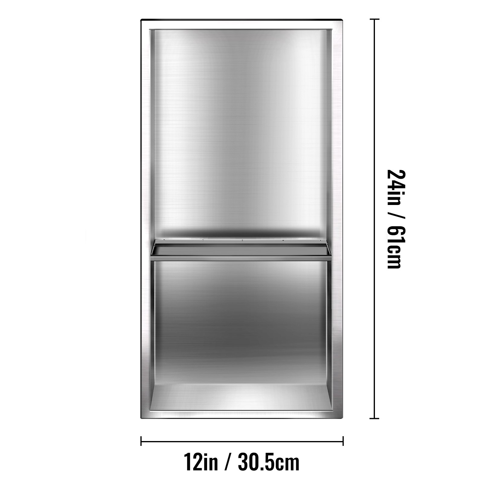 VEVOR Shower Niche Stainless Steel, 12''x 24''x 4'' Shower Wall Niche ...