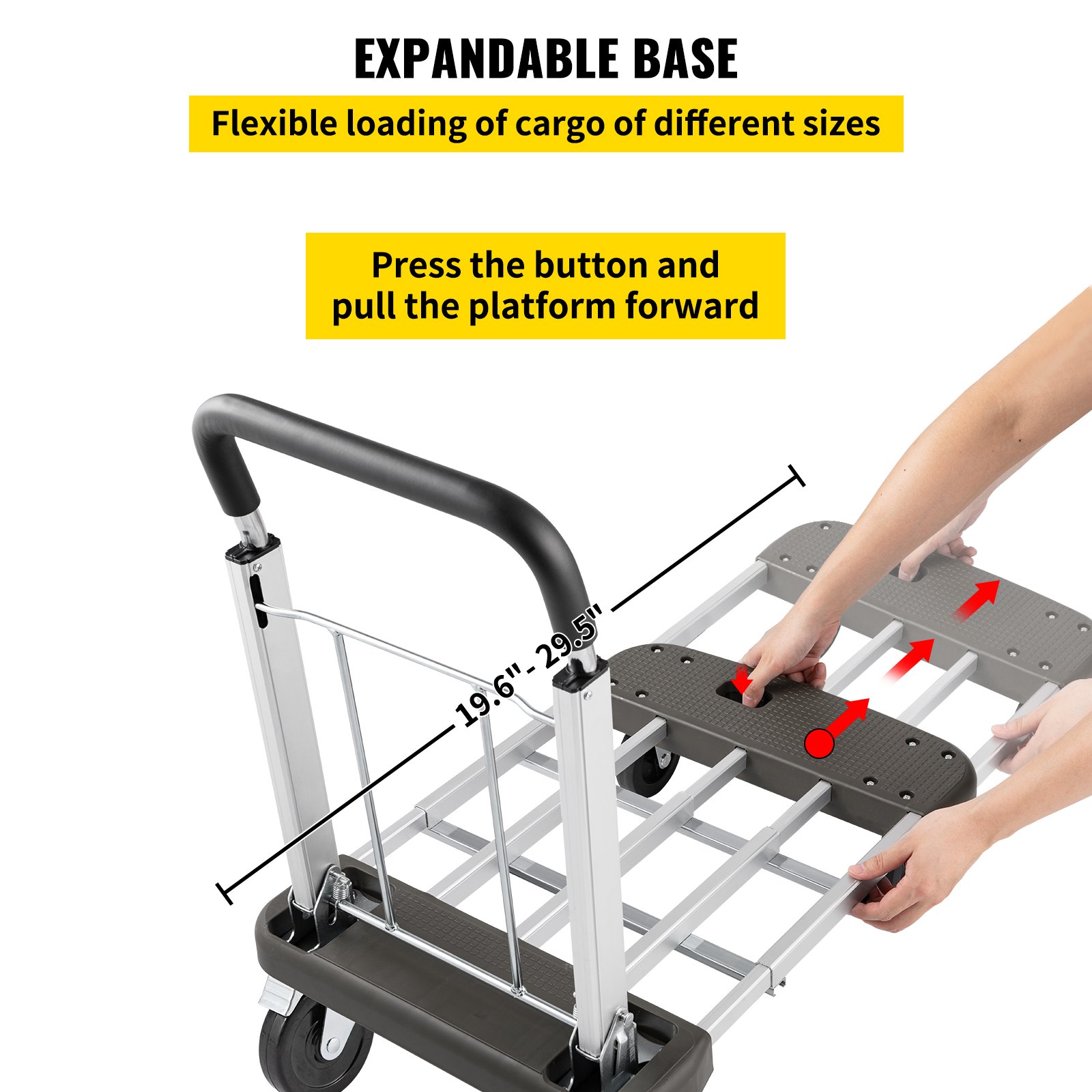 VEVOR Carro de mano plegable VEVOR Camión Dolly de capacidad de 330 lb ...