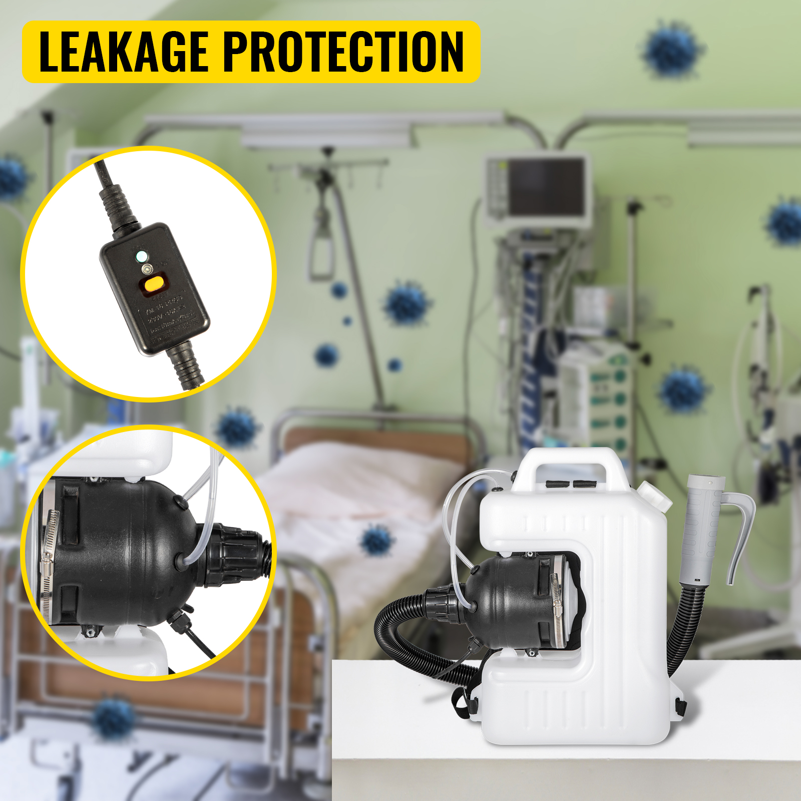VEVOR Electric Fogger Machine 2.6GAL Backpack Sprayer 1200W Backpack ...