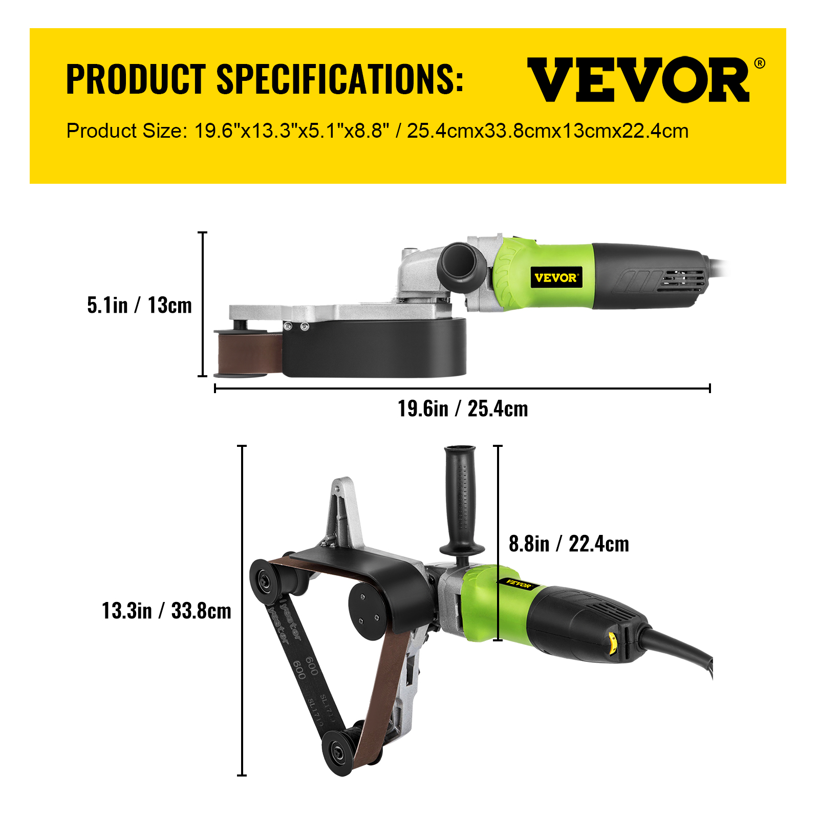 VEVOR Pipe Tube Polisher Sander 7'/180 mm Max Pipe Diameter,Sander ...