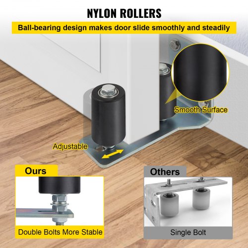 VEVOR Gate Roller Guide 3" Sliding Gate Black Nylon Roller Coloring ...