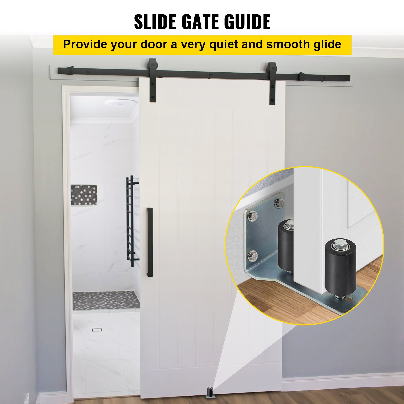 VEVOR Gate Roller Guide 3" Sliding Gate Black Nylon Roller Coloring ...