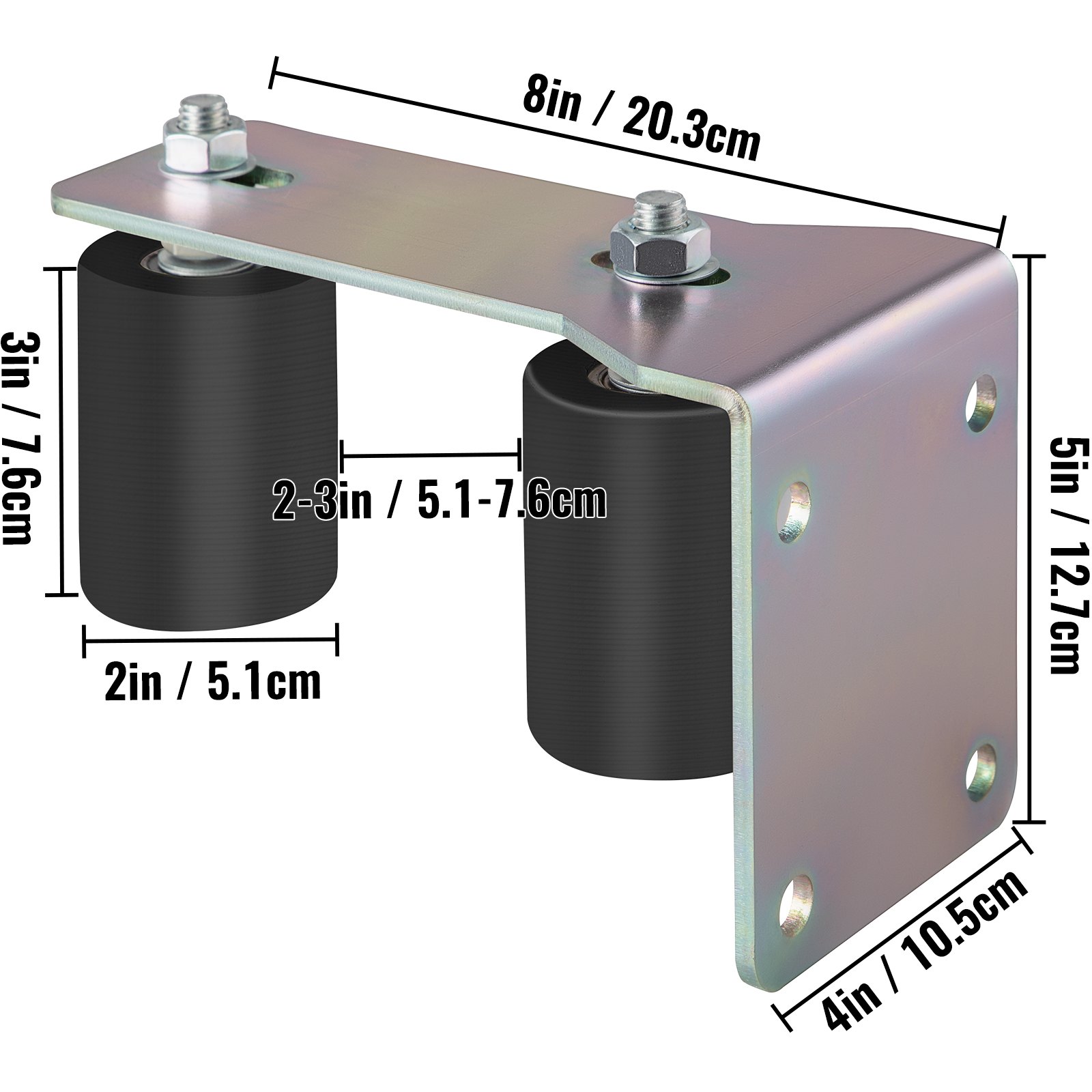 Slide Gate Guide Rollers 3" L Bracket Black Hard Nylon For Sliding ...