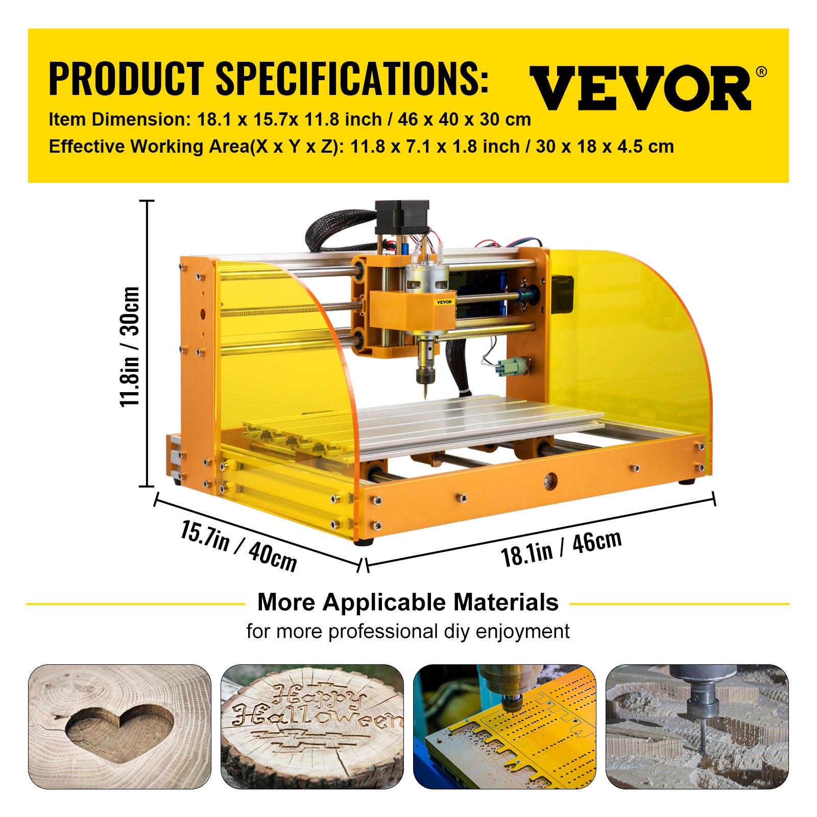 VEVOR CNC Router Machine, 3018-PRO w/GRBL Offline Control, Limit ...