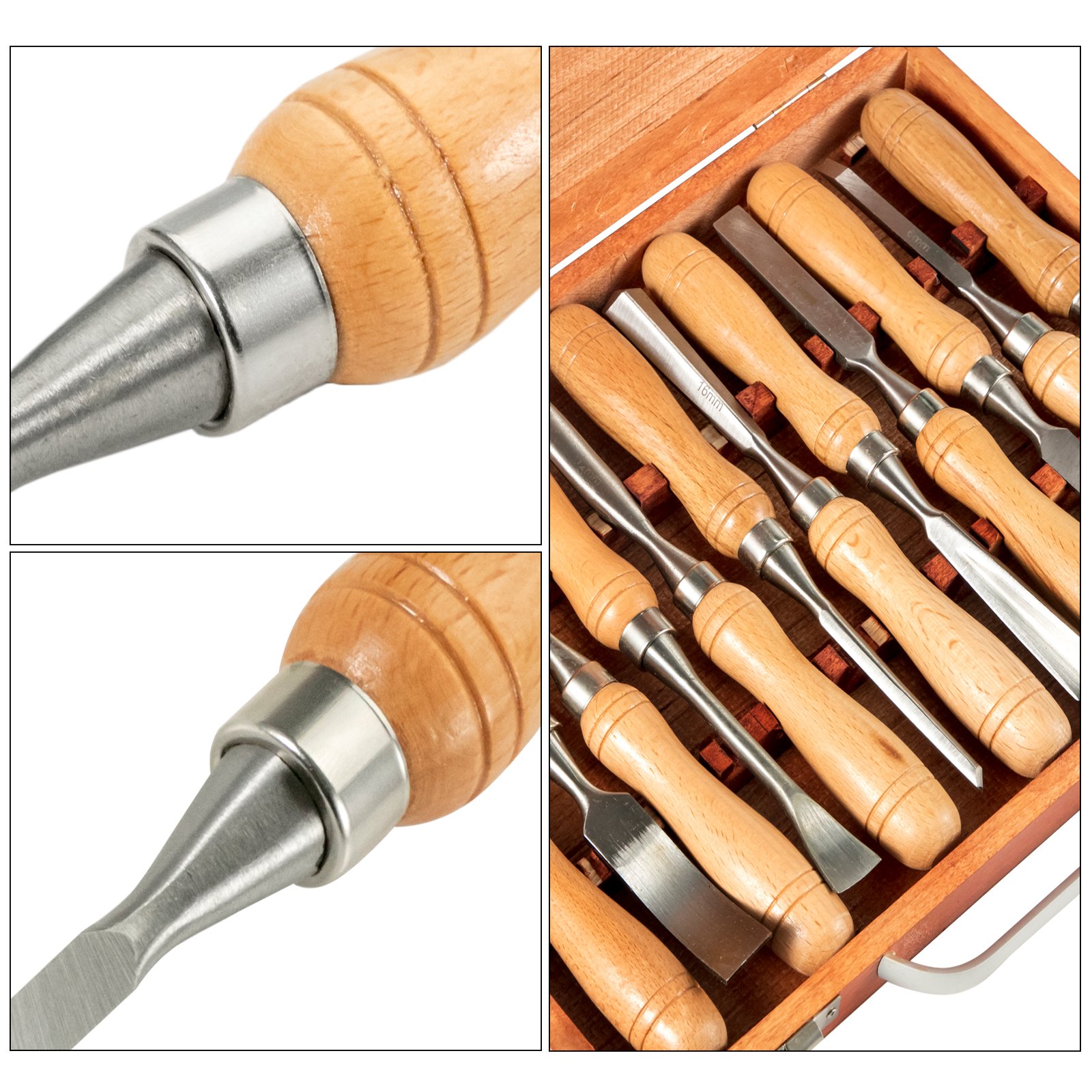 VEVOR Woodworking 12pcs Lathe Chisel，Wood Carving Hand Chisel 3-3/4Inch ...