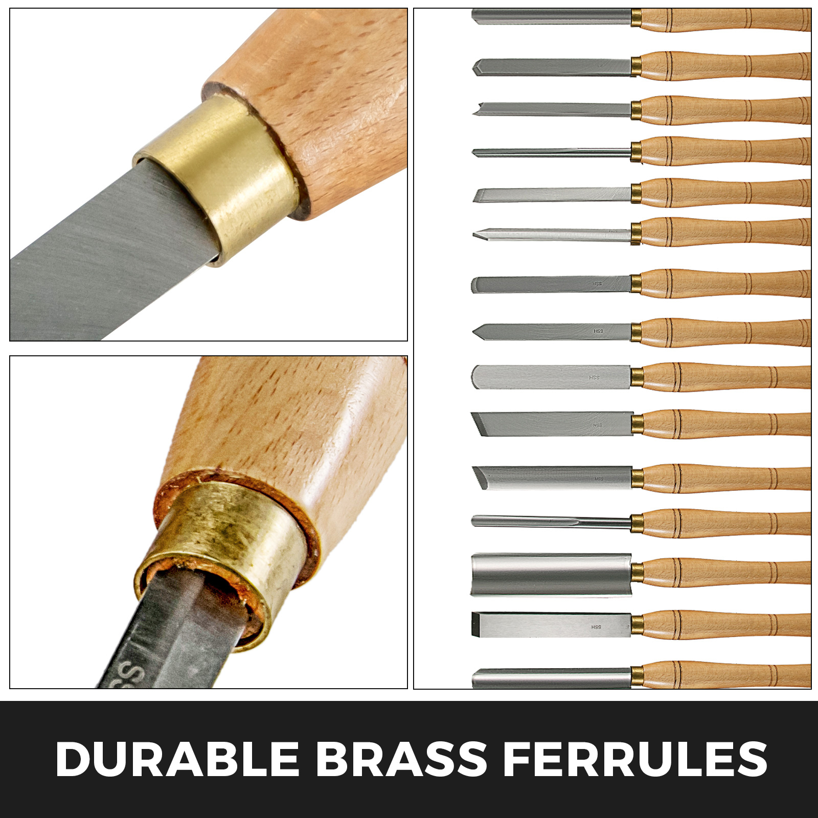 VEVOR Wood Chisel Sets Lathe Chisels 16pcs For Wood Root Furniture ...