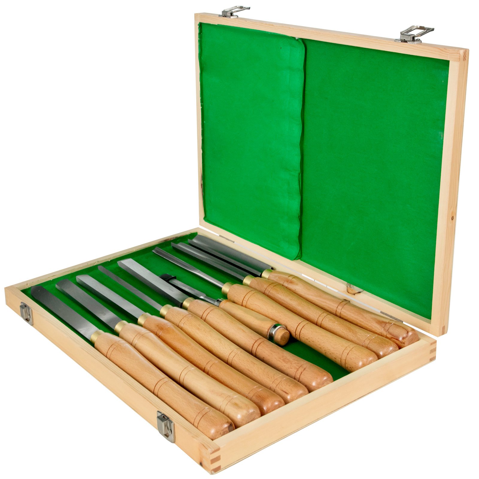 8pcs/set Wood Lathe Chisel Set Steel Turning Tools High Speed Wood Box ...