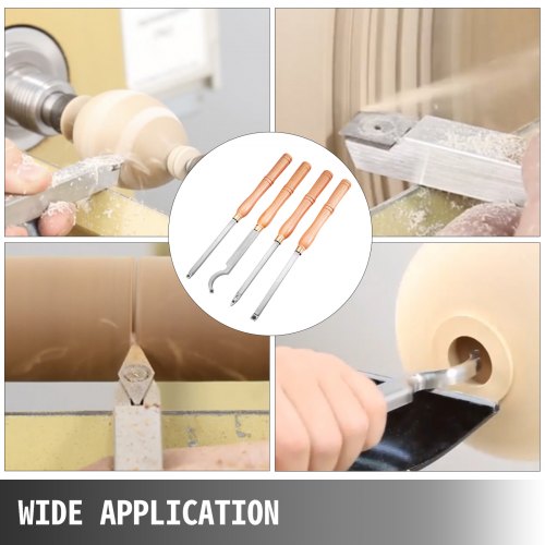 VEVOR Wood Turning Tools for Lathe 4 PCS Set, Carbide Lathe Tools with ...
