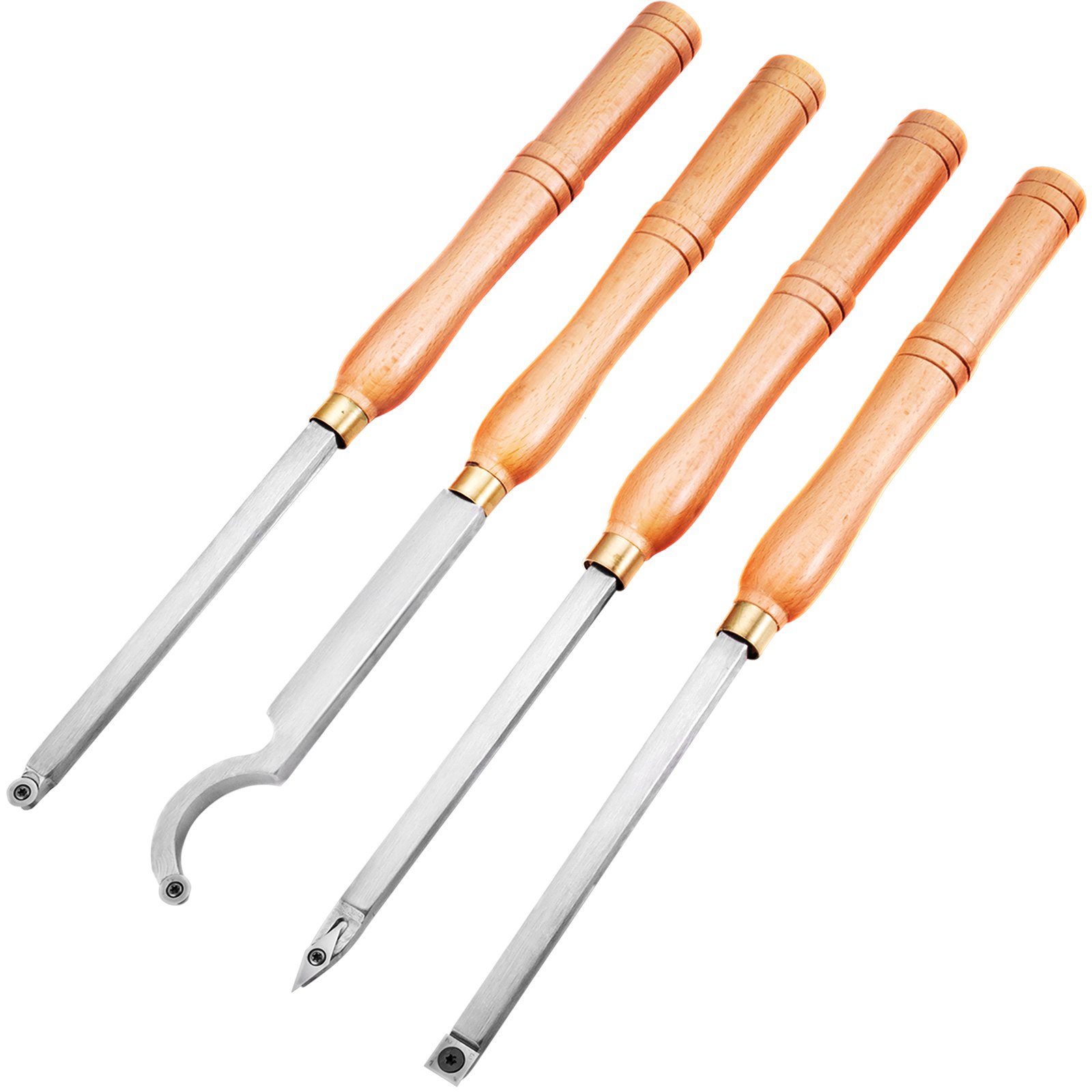VEVOR Wood Turning Tools for Lathe 4 PCS Set, Carbide Lathe Tools with ...