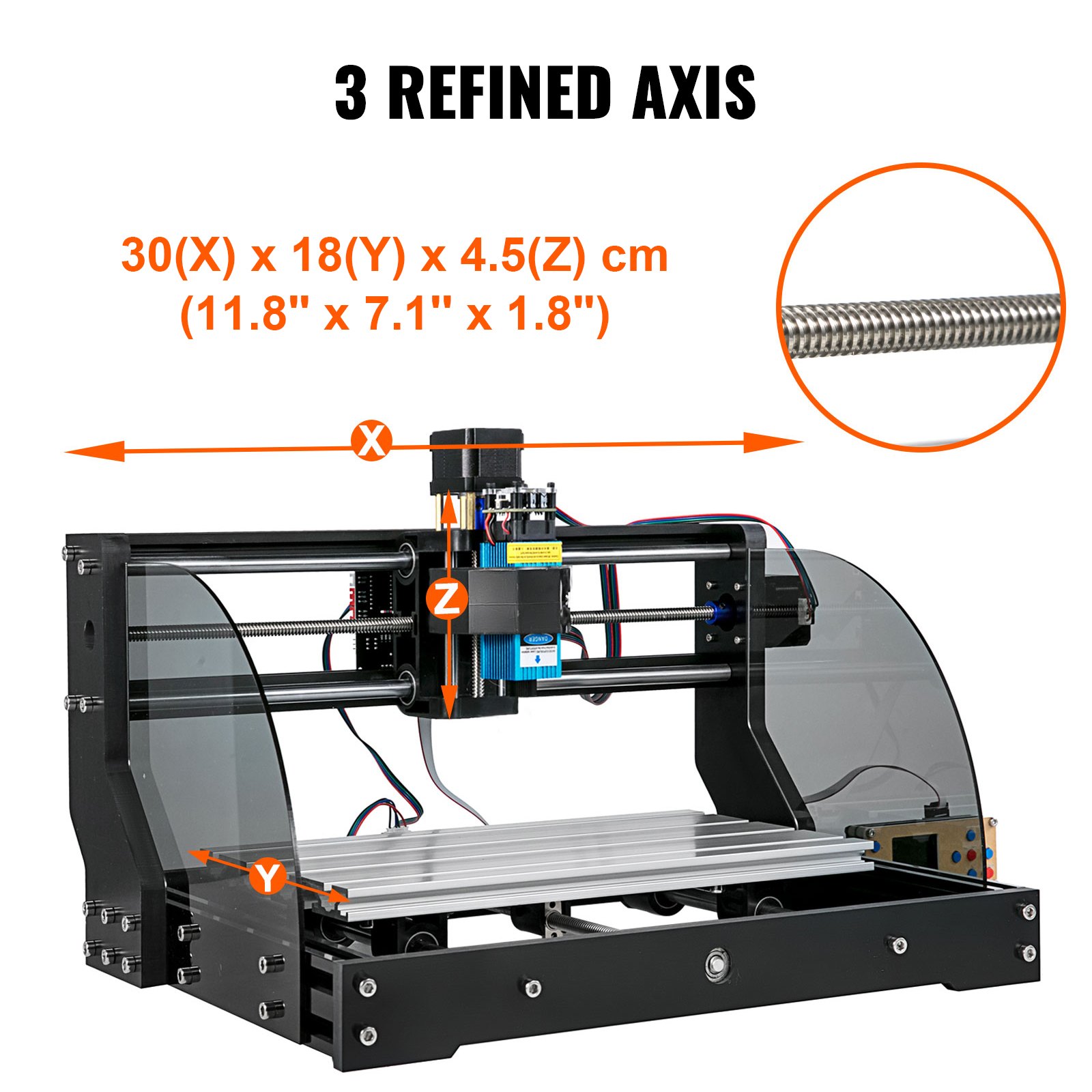 VEVOR VEVOR CNC 3018 Pro CNC Router 300×180×45 mm CNC Machine 5.5W GRBL ...