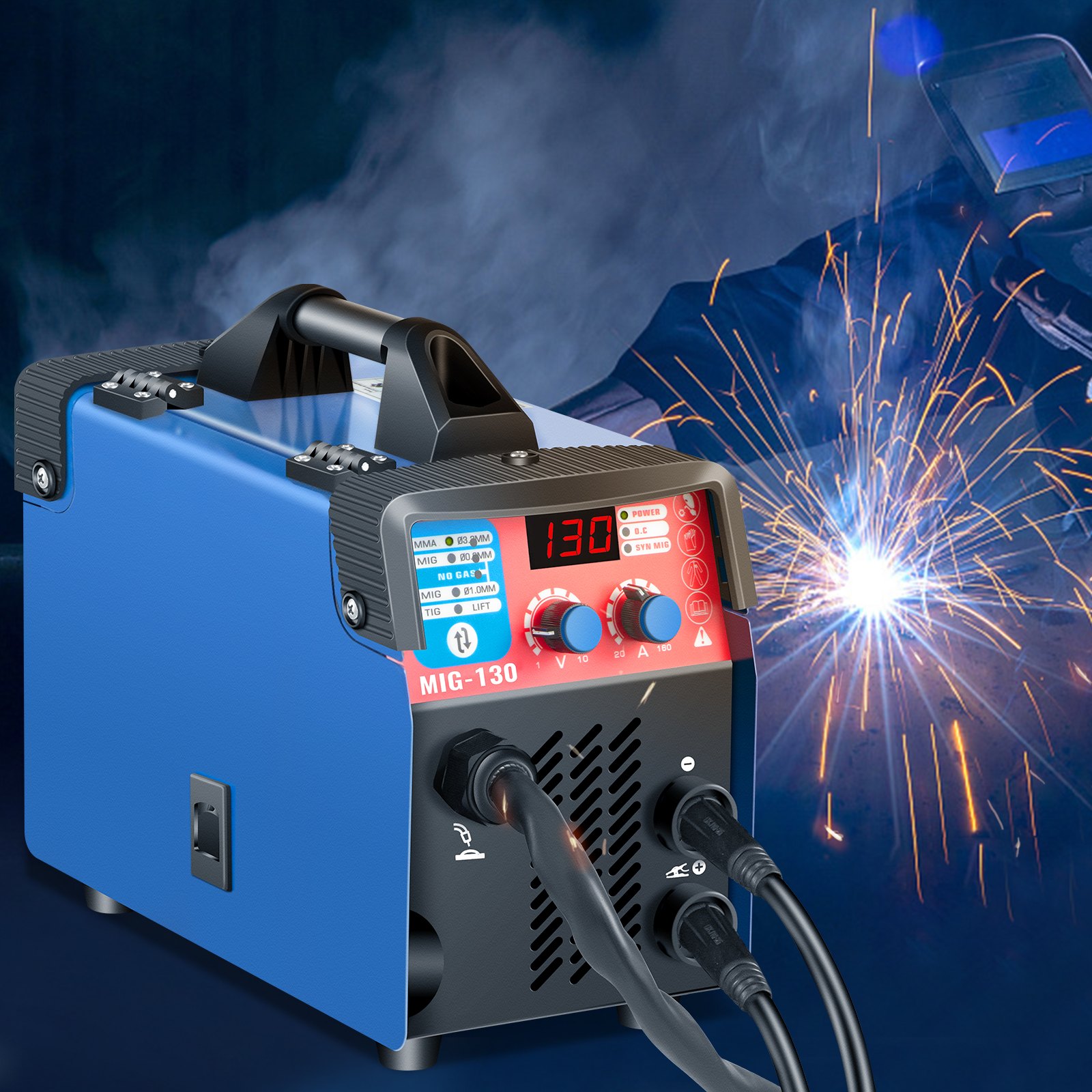 VEVOR Soudeuse MIG, Machine à souder 130A, Machine à souder Combo MMA/MIG/LIFT TIG 3 en 1 ...