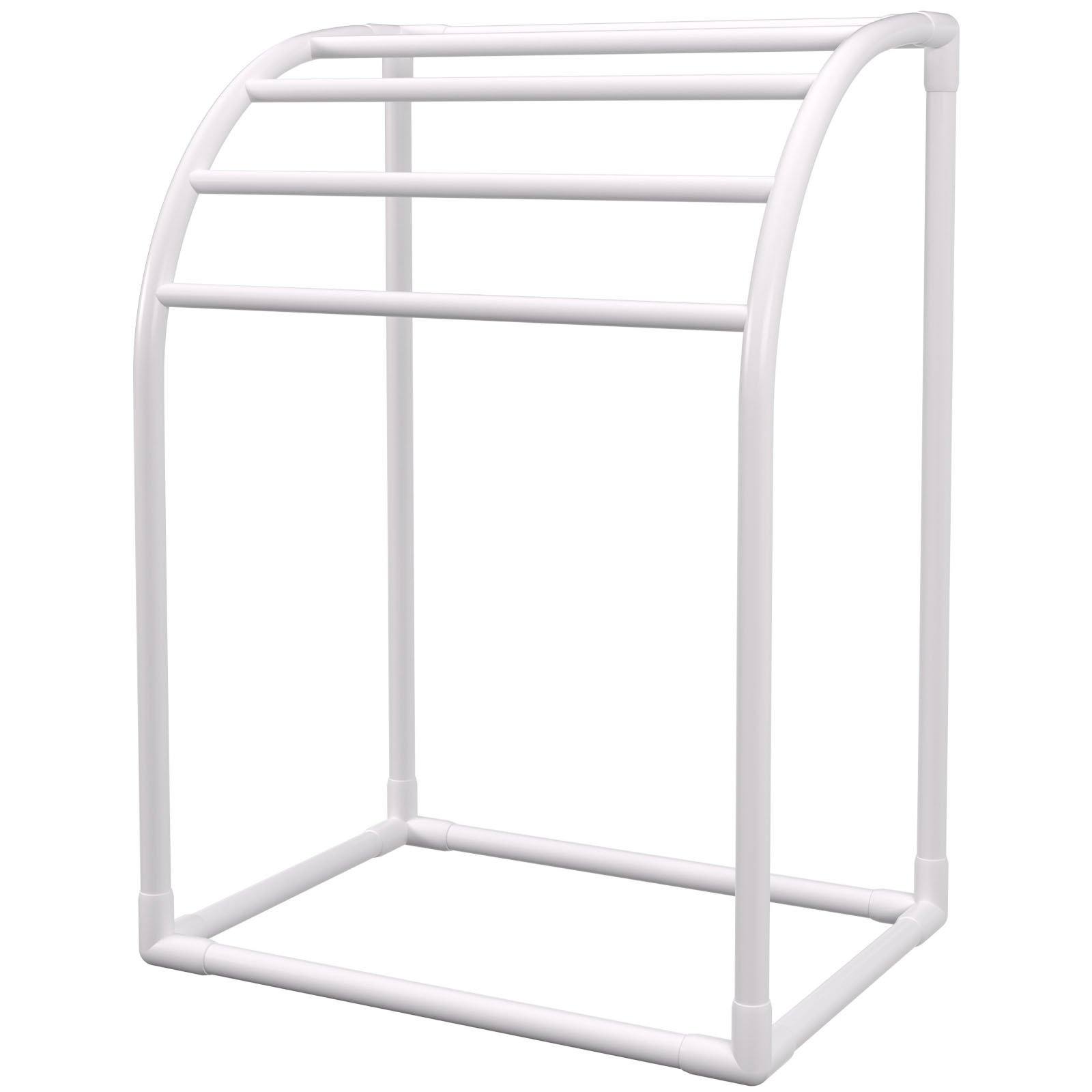 VEVOR Pool Towel Rack, 5 Bar, Milky, Freestanding Outdoor PVC Curved ...