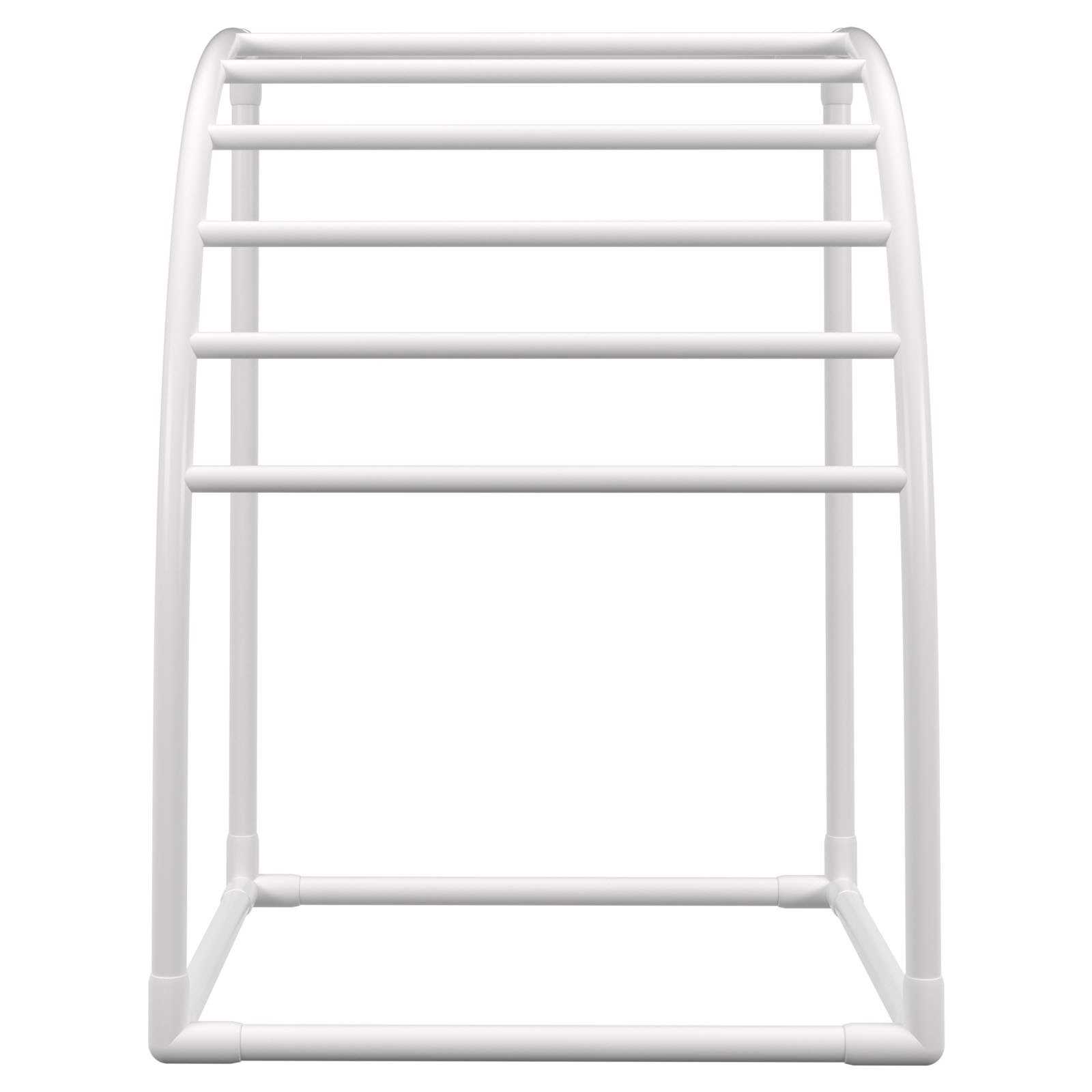 VEVOR Pool Towel Rack, 7 Bar, White, Freestanding Outdoor PVC Curved ...