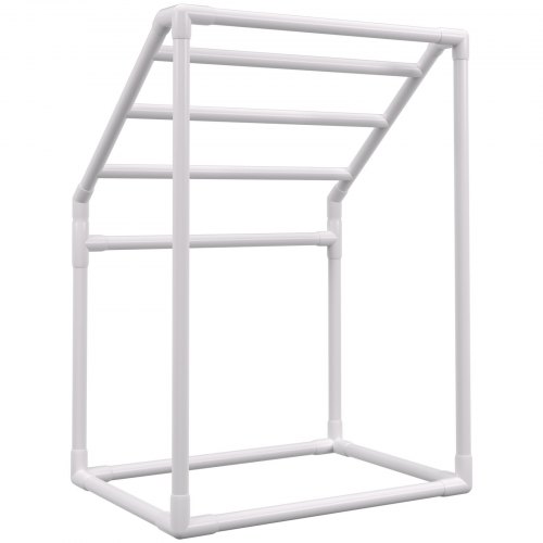 VEVOR Pool Towel Rack, 5 Bar, White, Freestanding Outdoor PVC ...