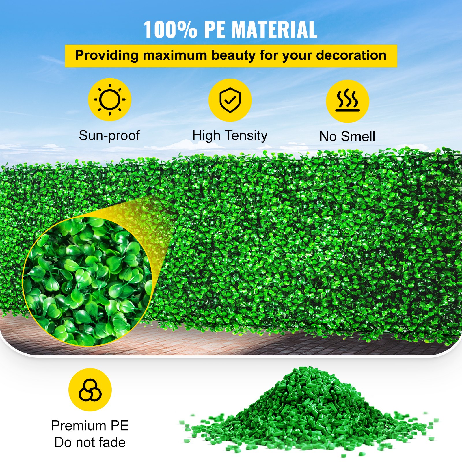VEVOR Artificial Boxwood Panel 8pcs Boxwood Hedge Wall Panels ...
