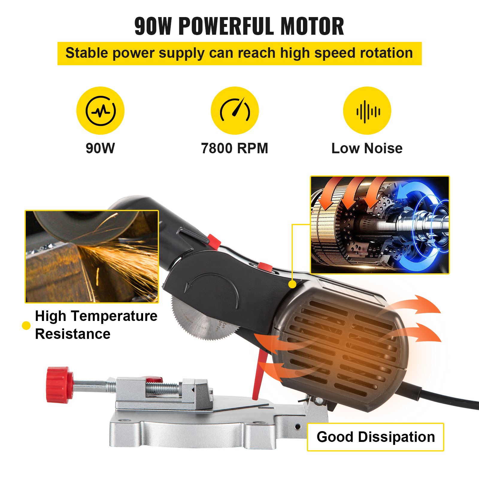 VEVOR VEVOR Mini Miter Cut-off Chop Saw Mini Miter Saw Benchtop w/ 2-5/ ...