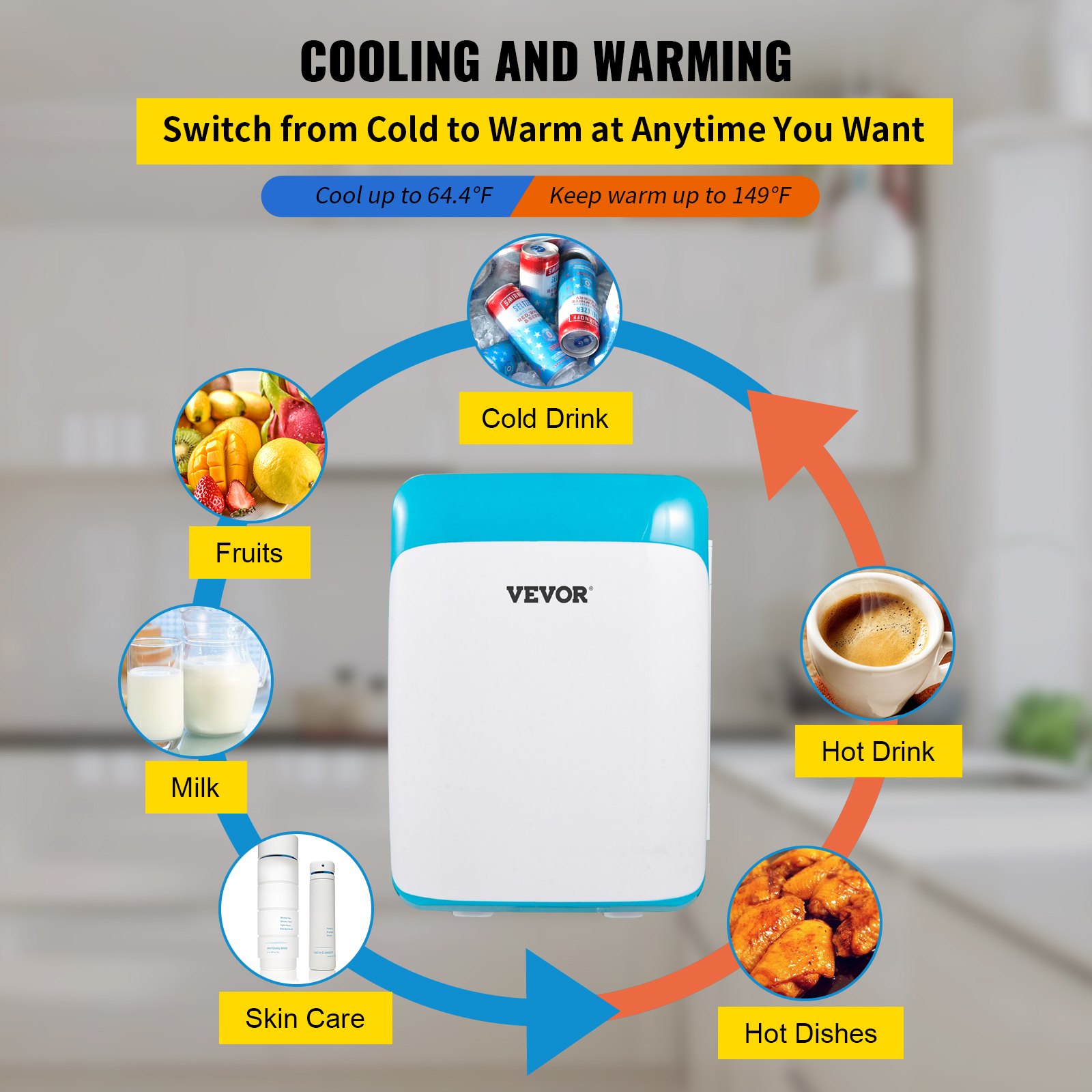 Vevor Mini Fridge Portable Cooler Warmer 10l Skincare Fridge Ac/dc For ...