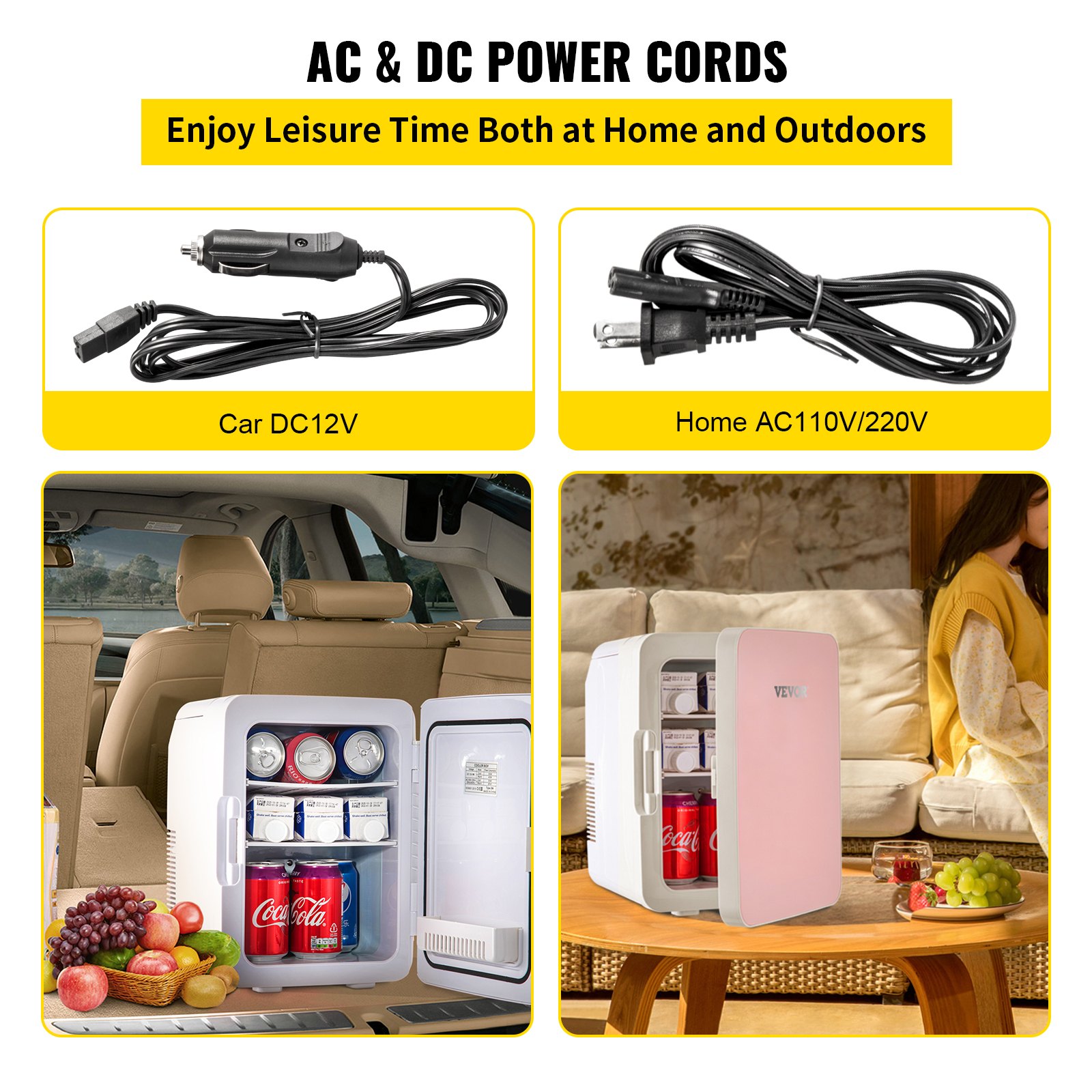 VEVOR Mini Fridge Portable Cooler Warmer 10L Skincare Fridge AC/DC for ...