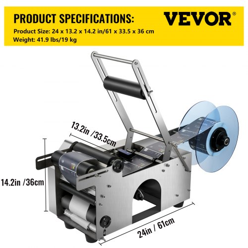 VEVOR VEVOR MT-50 Semi-automatic Round Bottle Labeling Machine ...