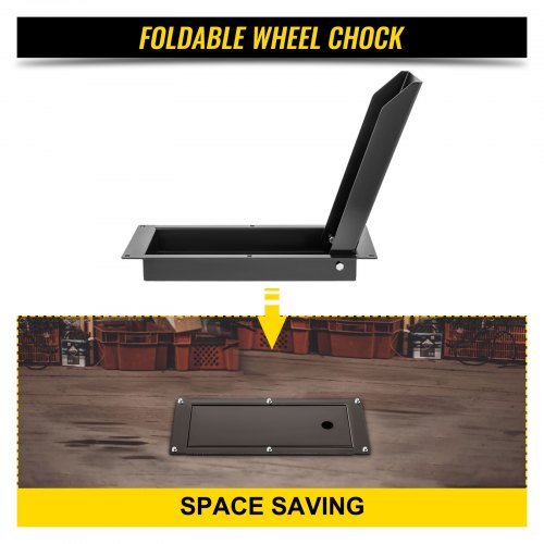 Vevor Recessed Motorcycle Trailer Wheel Chock 24" Foldable Steel Front ...