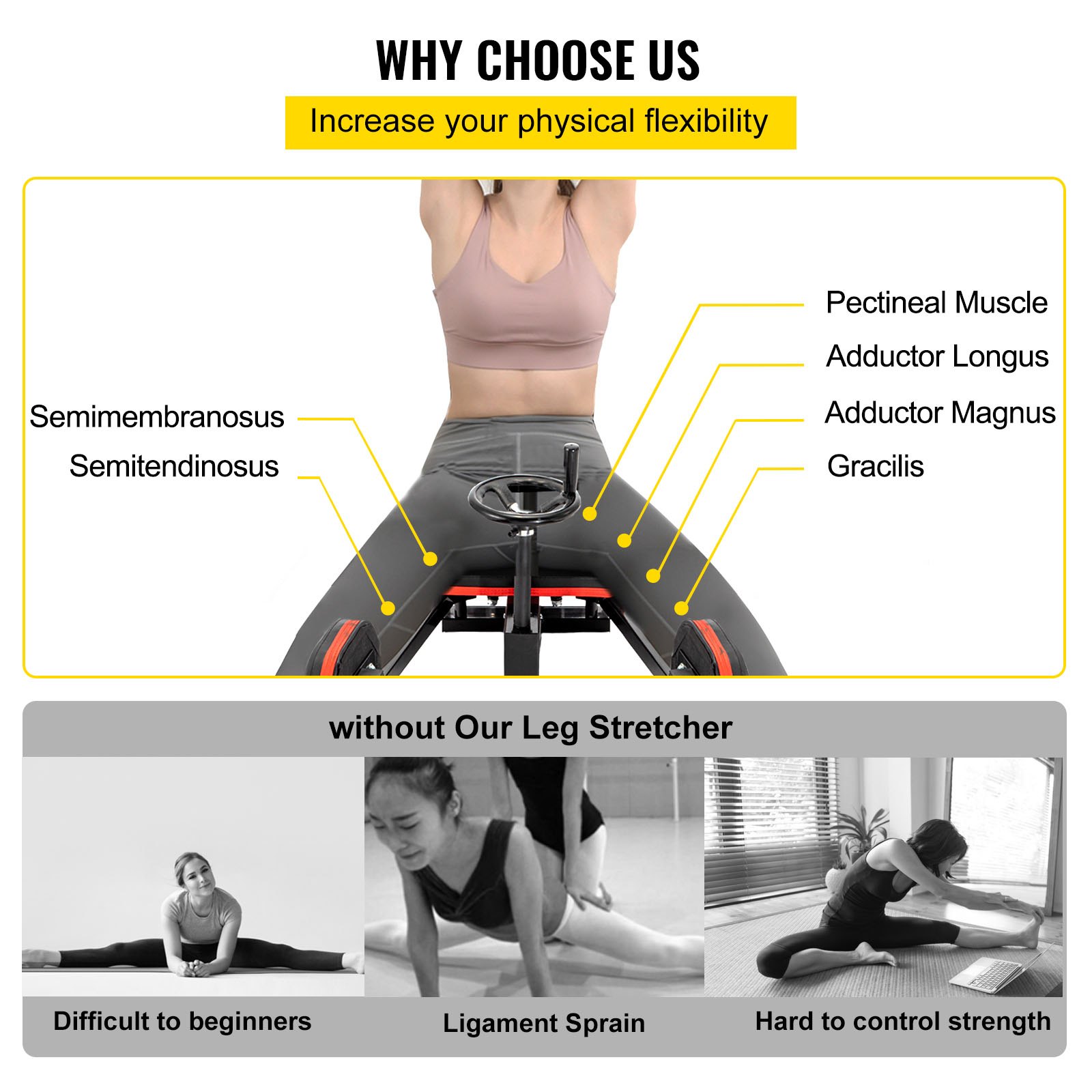 New In Box Leg Stretcher Machine For Fitness ！！！ | VEVOR US
