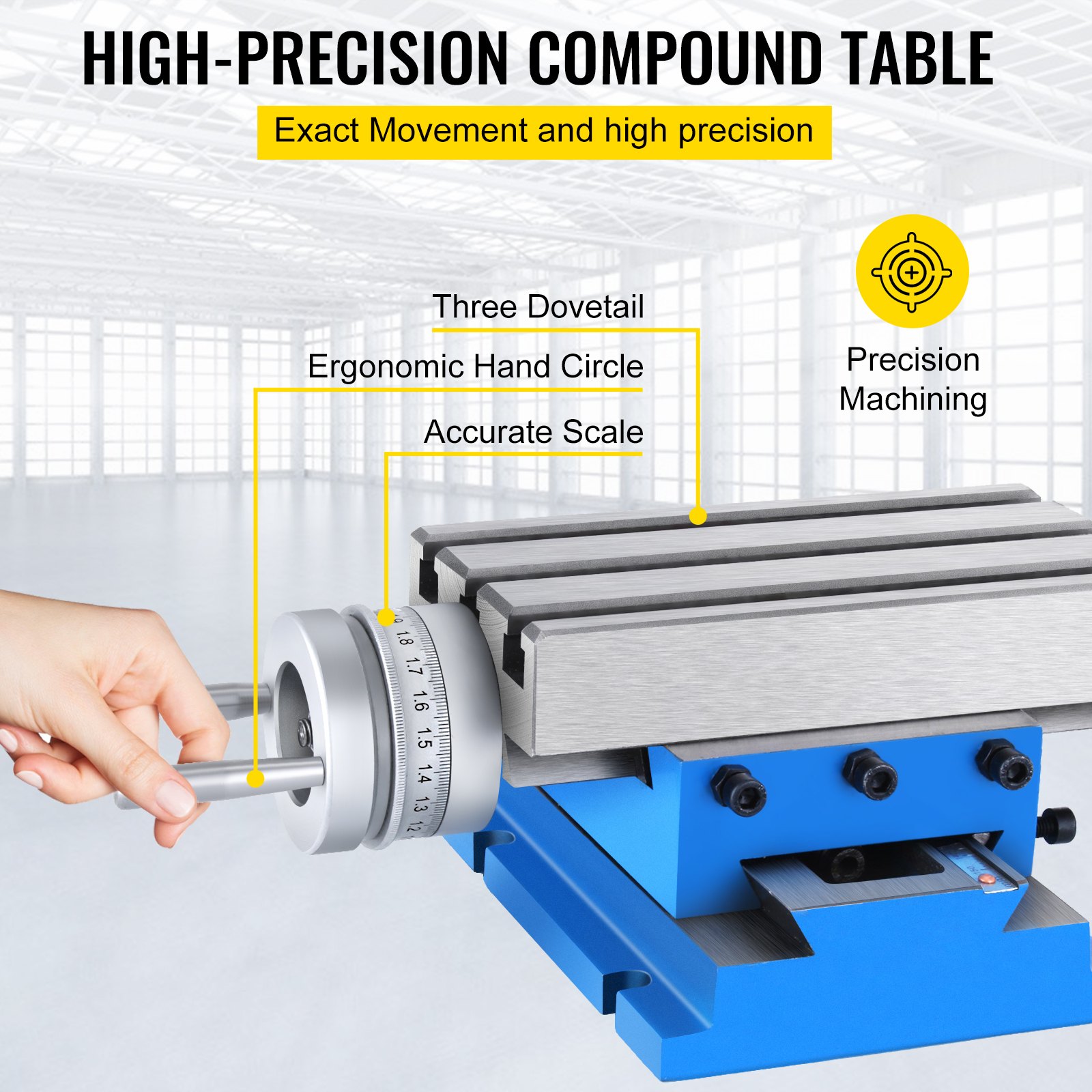 VEVOR Milling Machine Cross Slide Worktable 4''x7.3'' 2 Axis Compound ...