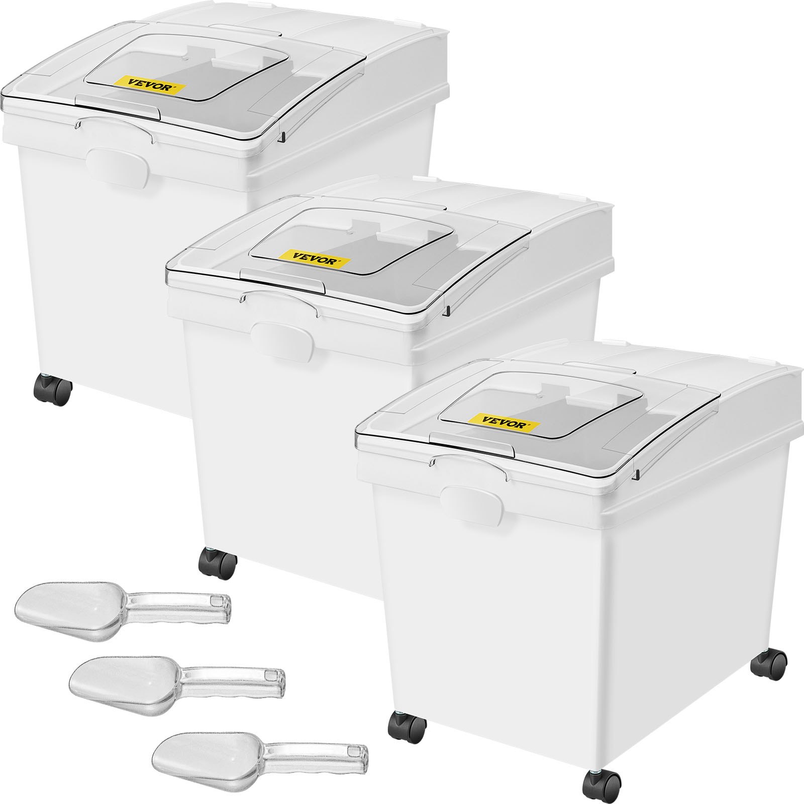 3 Pack Commercial 10.5gal Ingredients Storage Organizer Bin W/lid ...