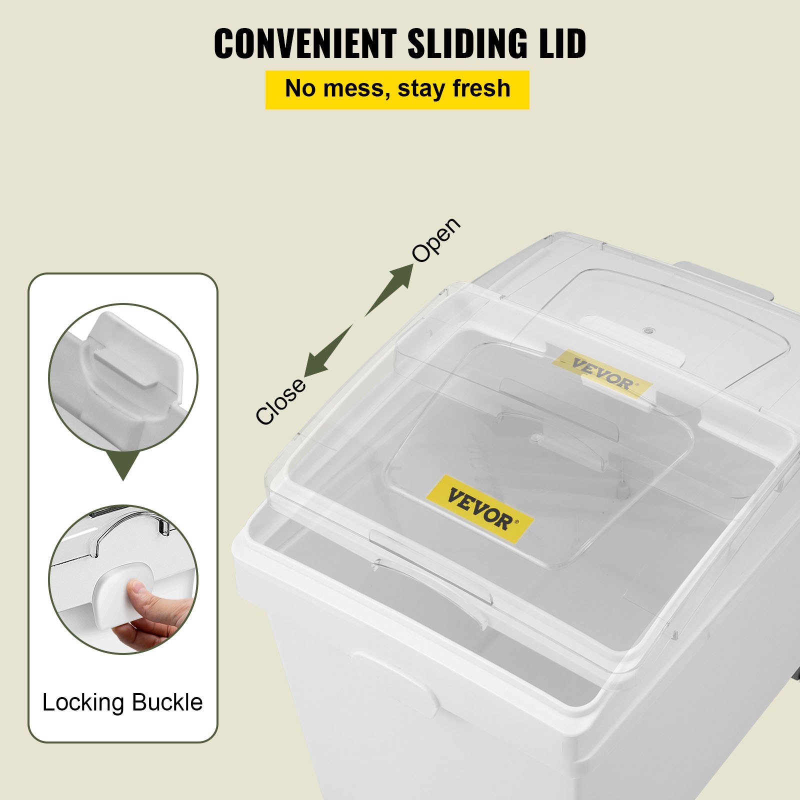 3 Pack Commercial 10.5gal Ingredients Storage Organizer Bin W/lid ...