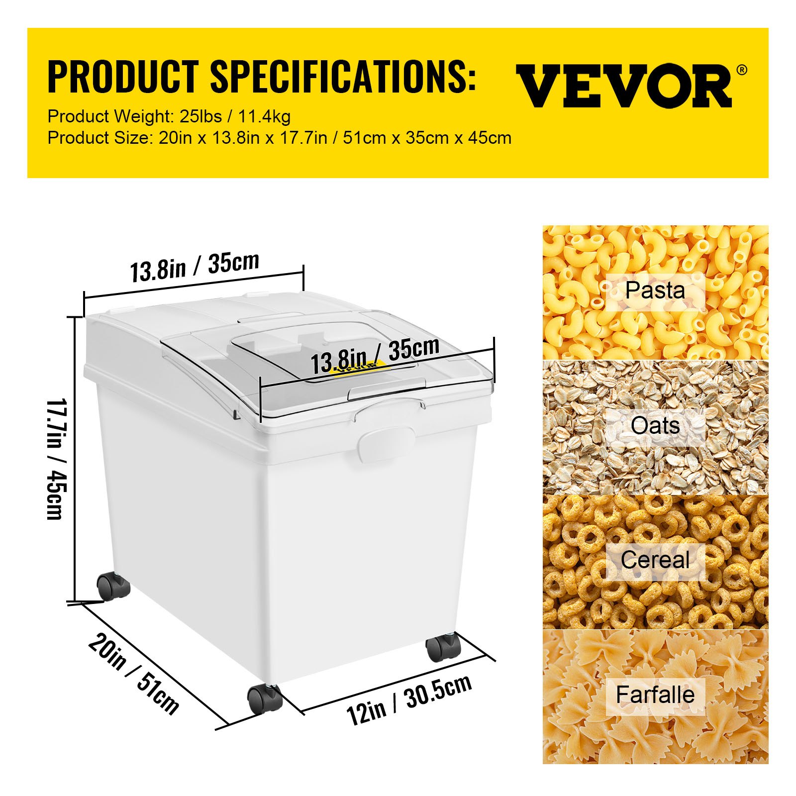 3 Pack Commercial 10.5gal Ingredients Storage Organizer Bin W/lid ...