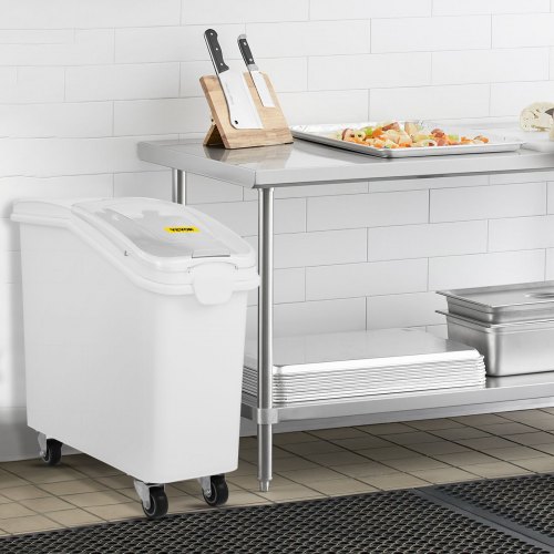 Ingredient Bin With Casters 21 Gallon Mobile Restaurant Kitchen Flour ...