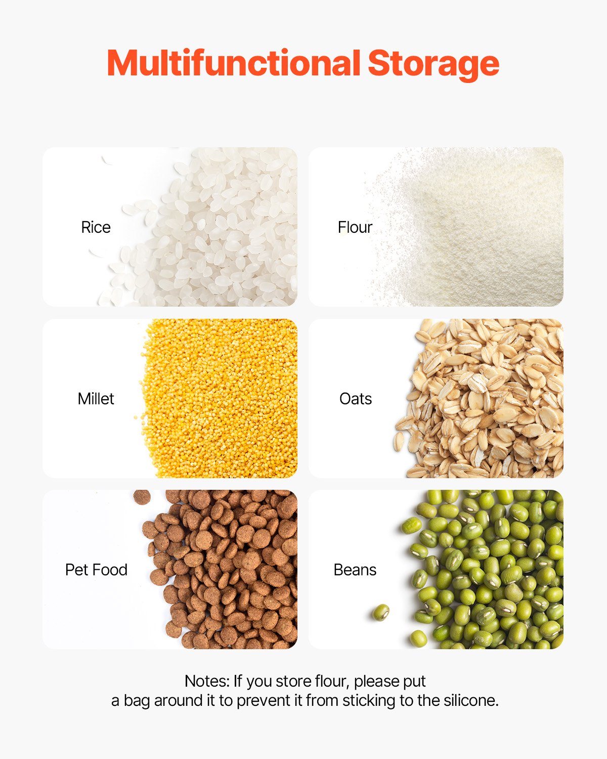 VEVOR 27 Gallon Ingredient Storage Bin 500 Cup Ingredient Bin with ...